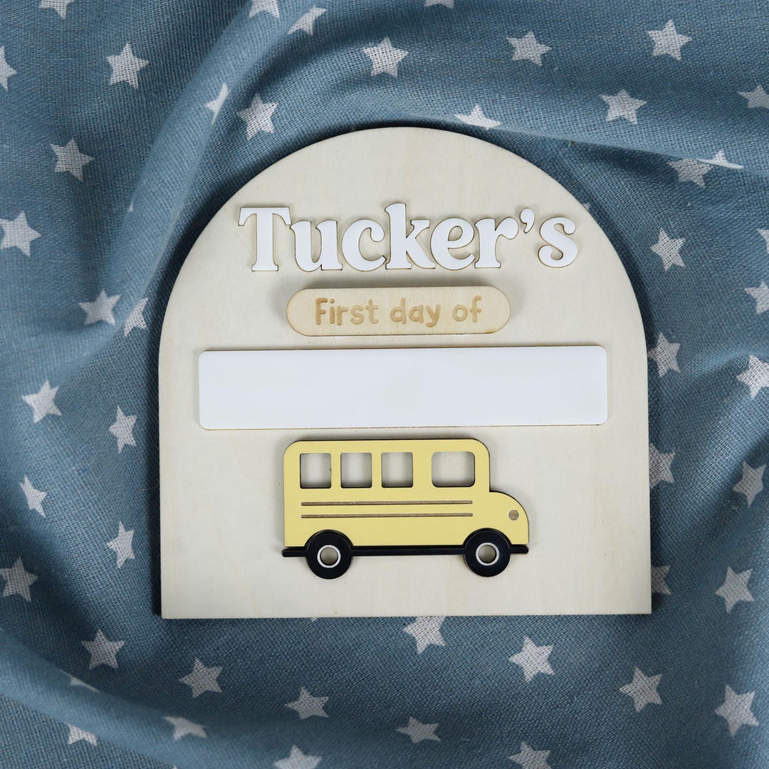 Personalized School Bus Back to School Board, With Interchangeable ...