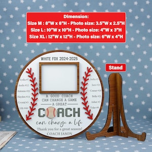 Coach End of Season Appreciation Gift, Baseball Photo Plaque ...