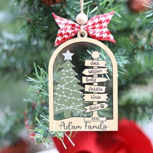 Family Name Christmas Tree Ornament, Personalized North Pole Family ...