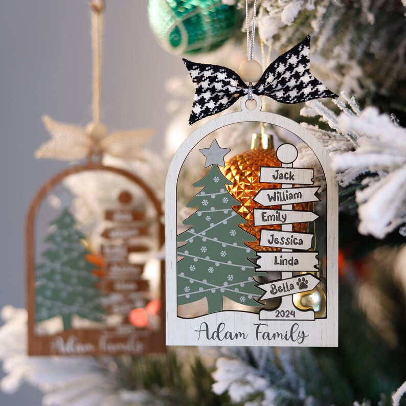 North Pole Family Ornament, Custom Grandkid Names Ornaments, Family ...