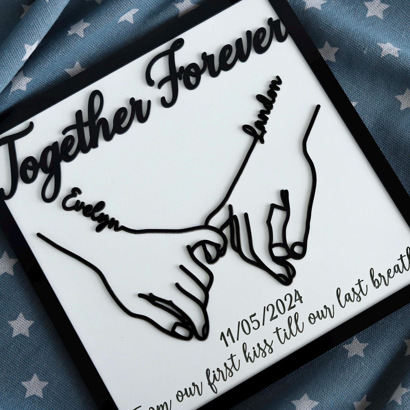 Couple Hands Holding Wood Sign, Personalized Gift for Her/him ...