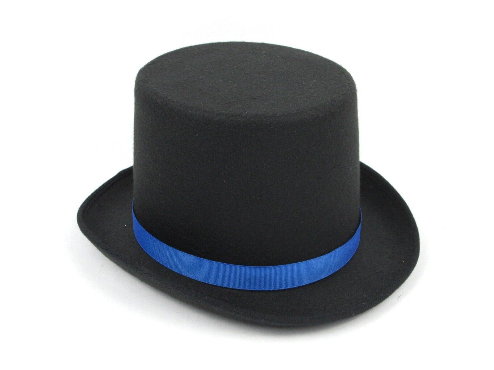 BLACK TOP HAT Costumes Ribbon Magician Gentleman Felt 6" Tall 20s ...