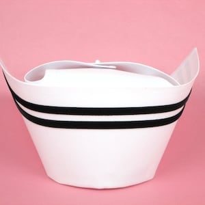 NURSE HAT Vintage Traditional White Nurse's Cap Sister's Scrub Black ...