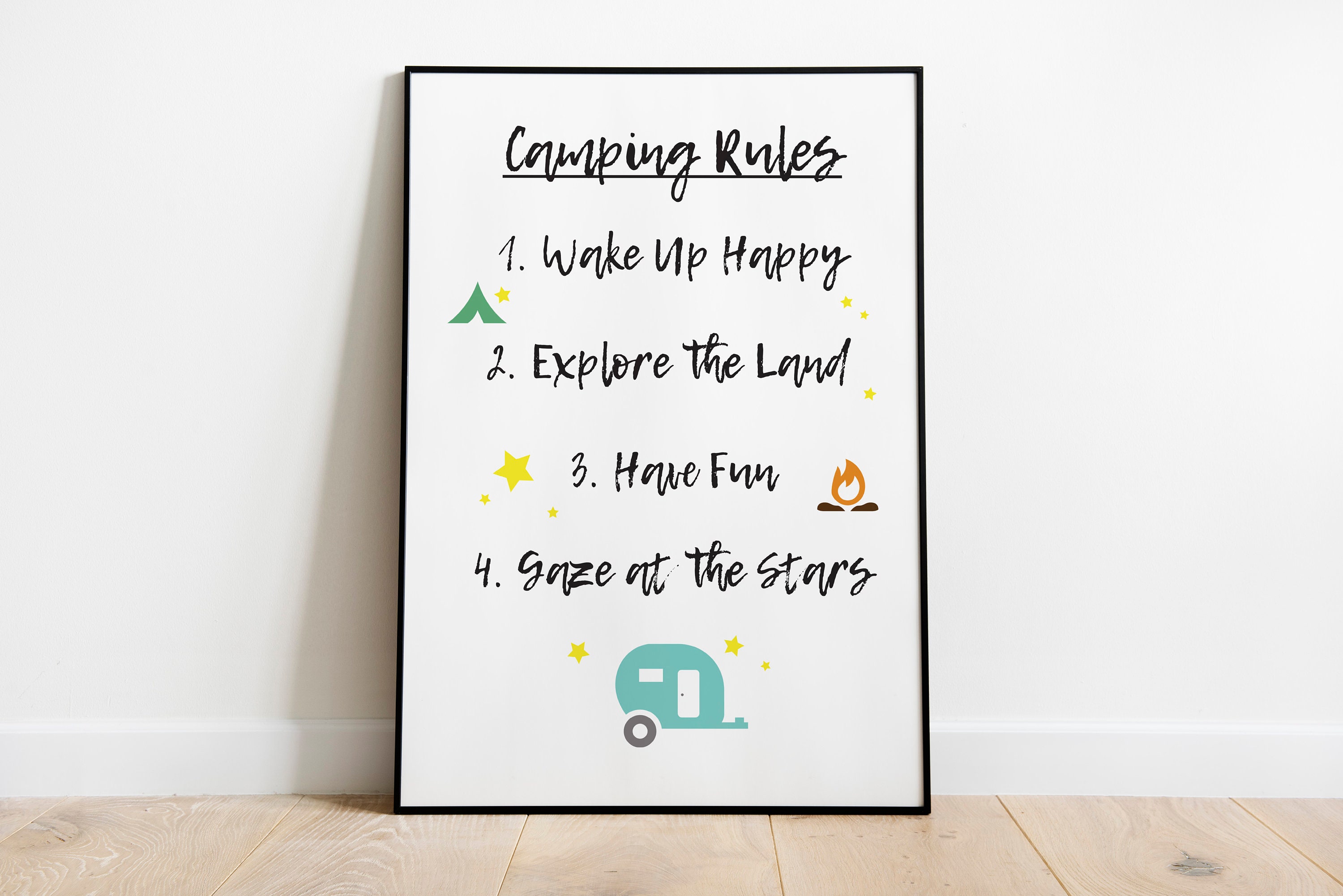 Camping Rules Printable Wall Decor / Camping Prints / RV Decor - Etsy