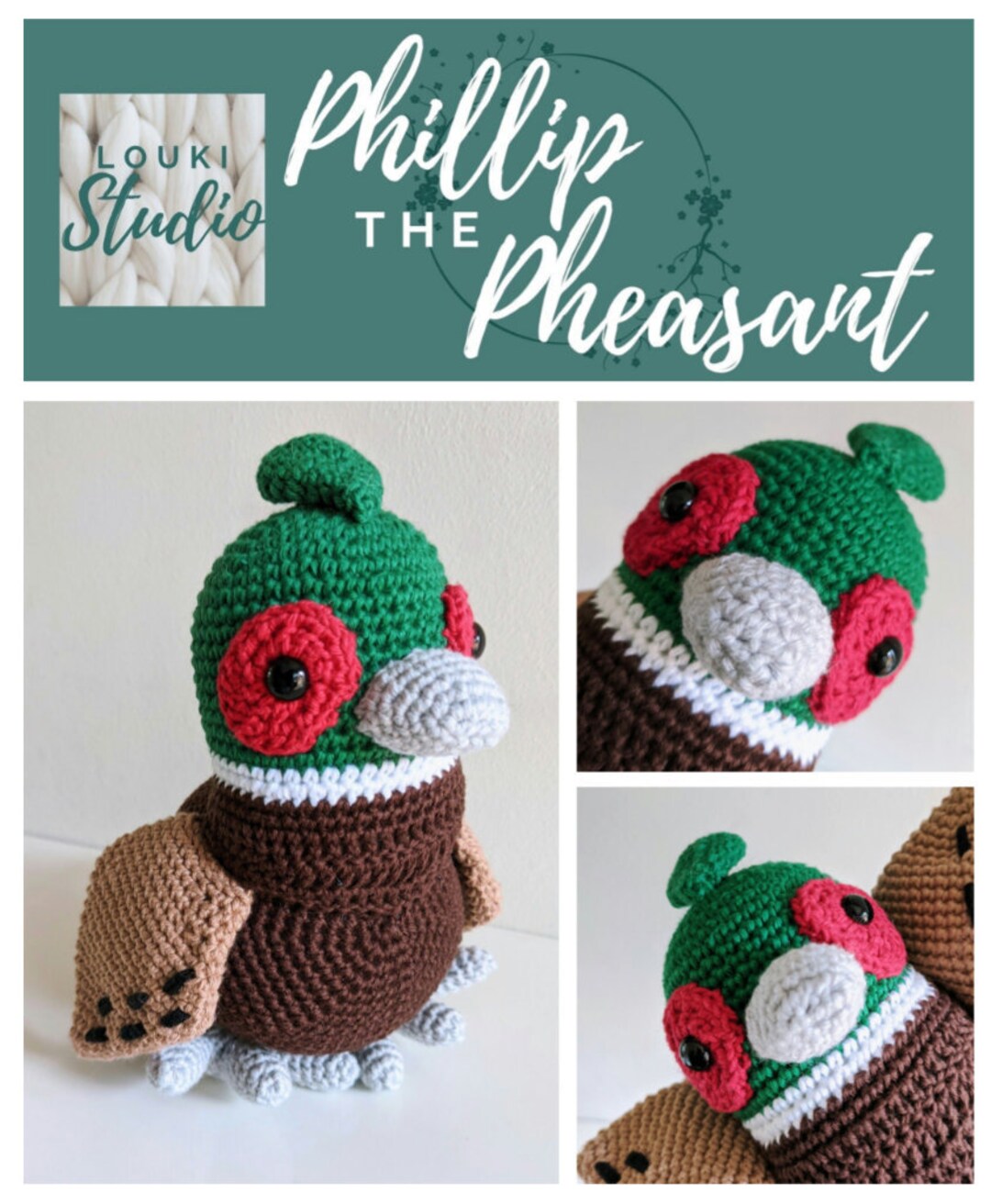 Phillip the Pheasant Bird Crochet Amigurumi Pattern PDF - Etsy UK