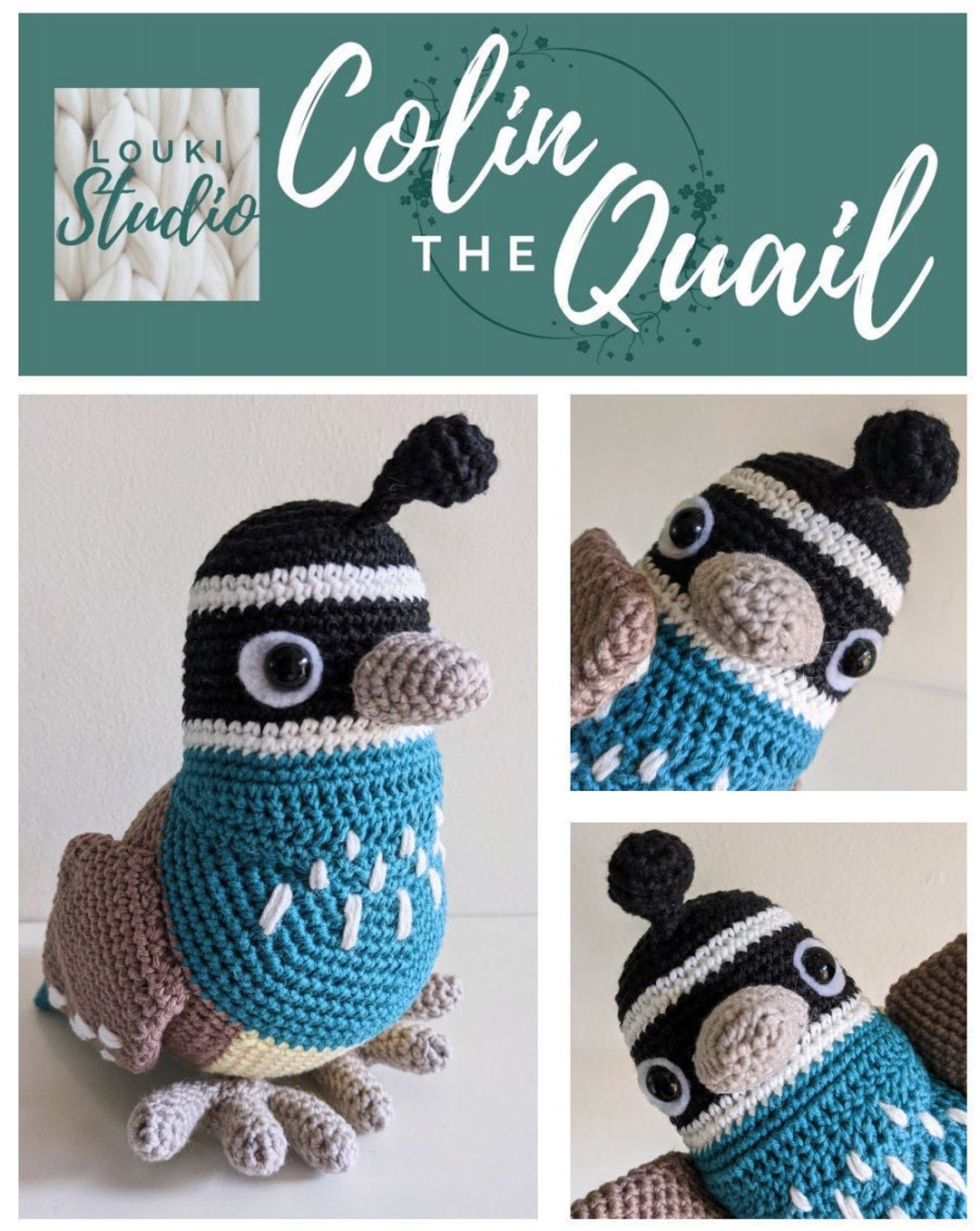 Colin the Quail Bird Crochet Amigurumi Pattern PDF - Etsy