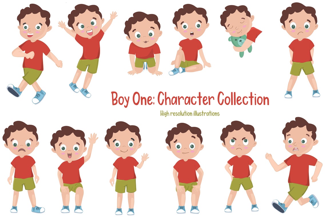 Boy 1: Character Bundle and Expressions - Etsy