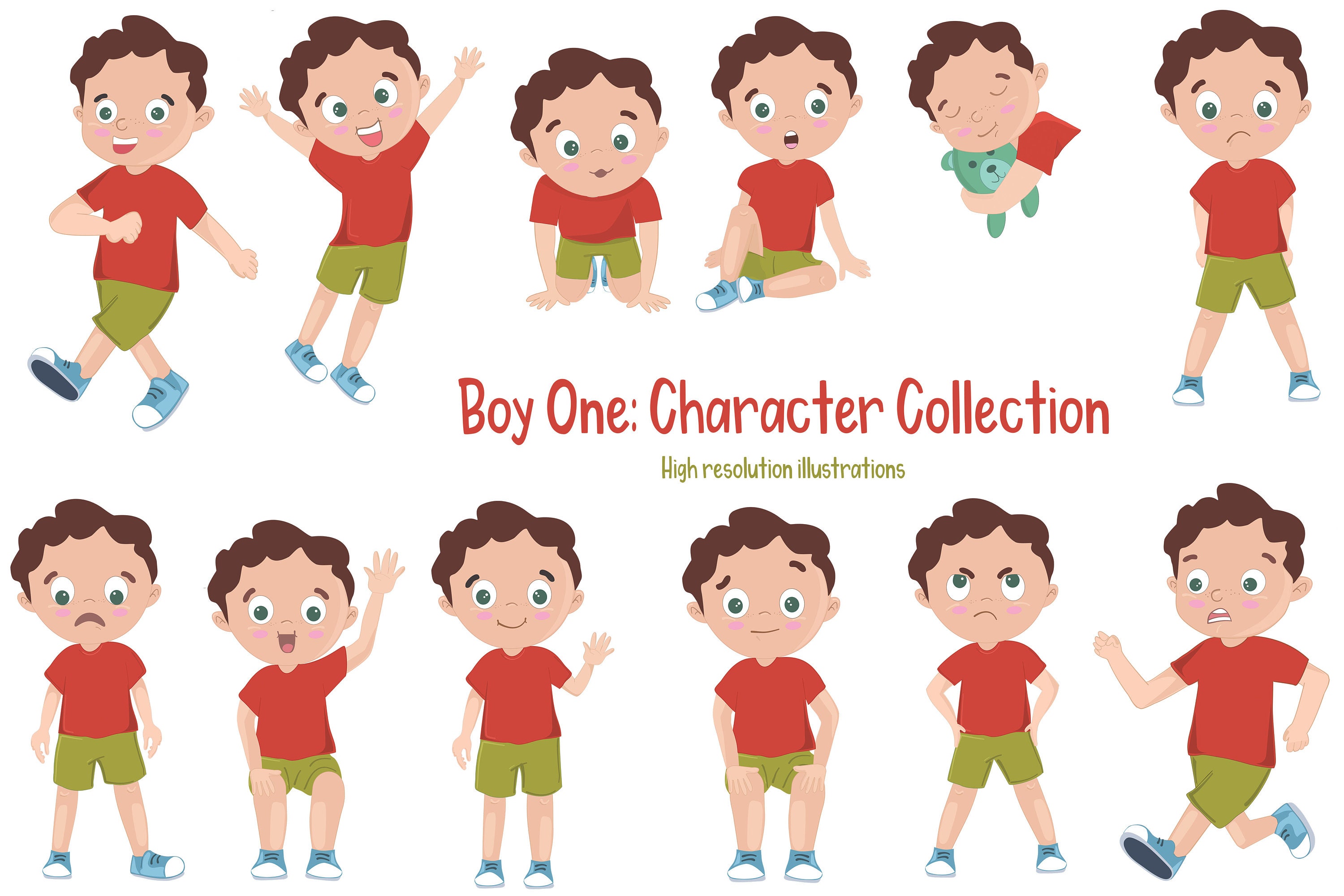 Boy 1: Character Bundle and Expressions - Etsy