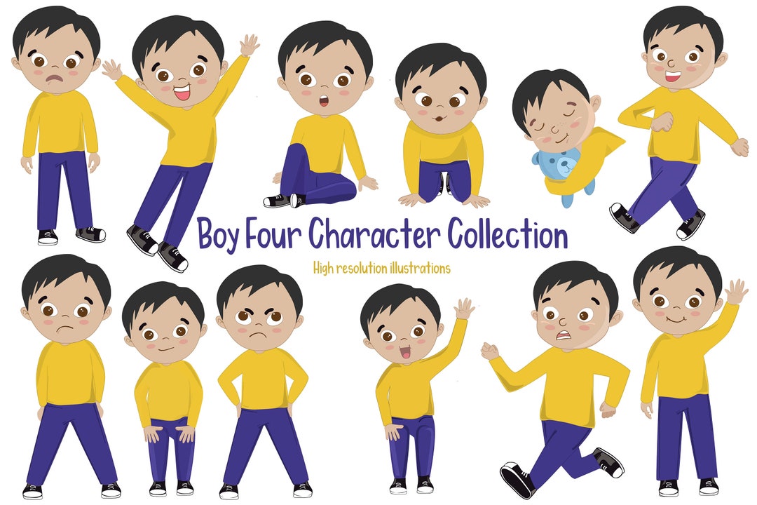 Boy 4: Character Bundle and Expressions - Etsy