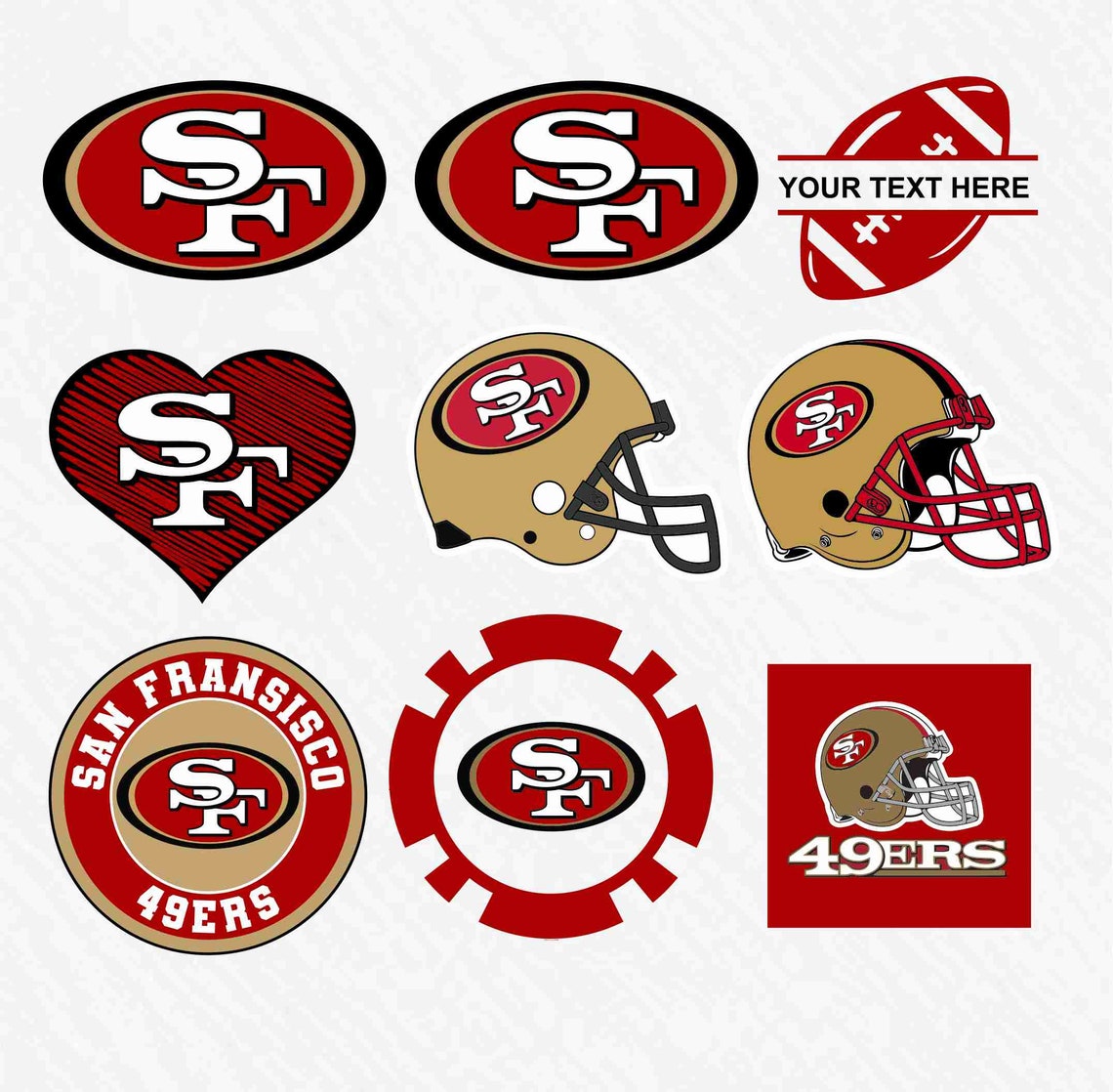 49ers Svg San Francisco 49ers Svg Bundle 49ers Logo svg | Etsy
