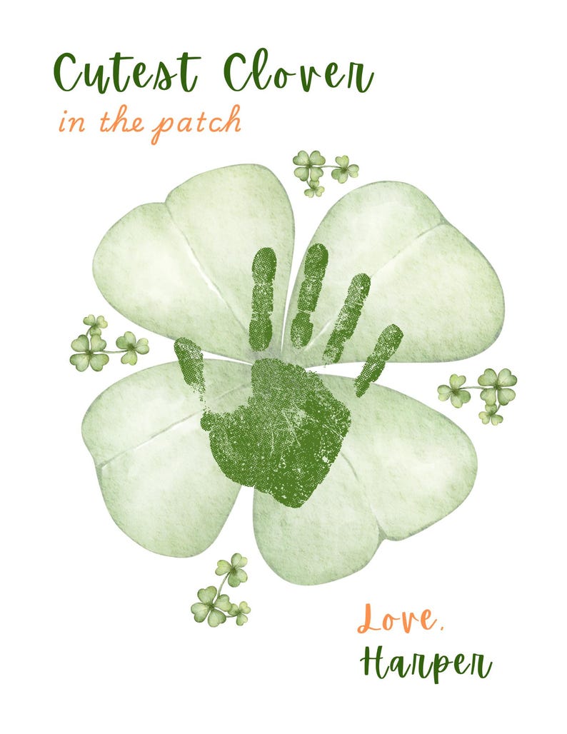 Cutest Clover in the Patch St. Patrick's Day Handprint Craft, Green ...