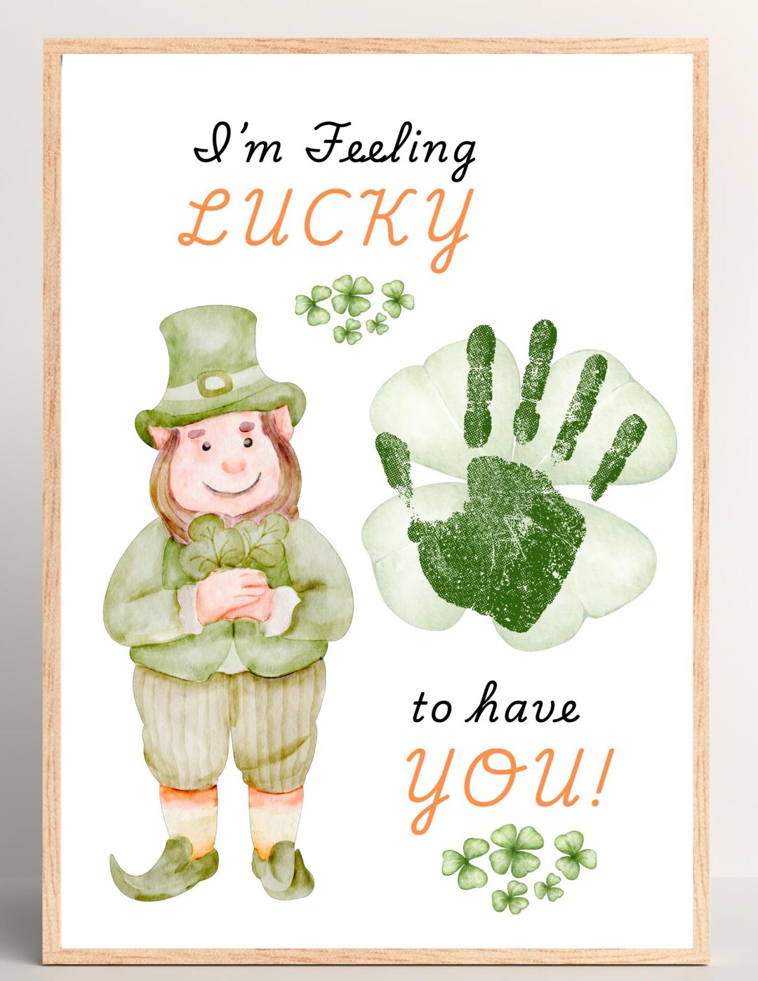 St. Patrick's Day Handprint Craft, Cute Leprechaun & Lucky Clover Kids ...