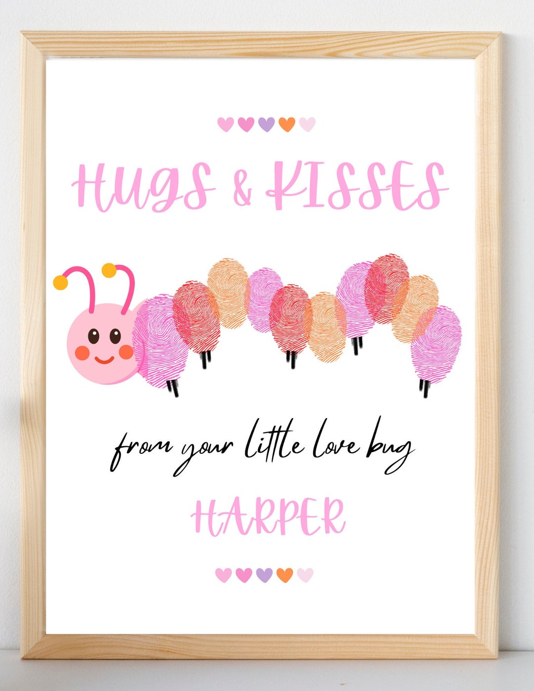 Valentine's Day Kids Craft With Fingerprints, Children's Keepsake Craft ...