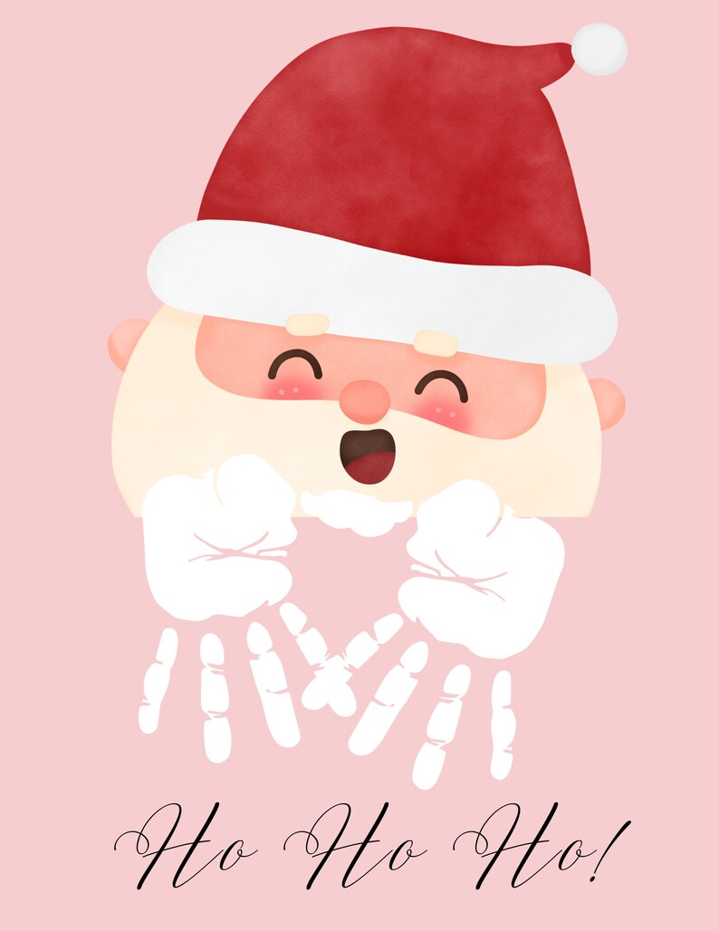 Santa Clause Handprint Craft for Kids, Christmas Handprint Template ...