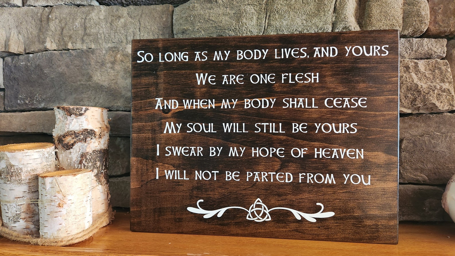 Outlander One Flesh Sign, Never Part Sign, Outlander Decor, Wedding ...