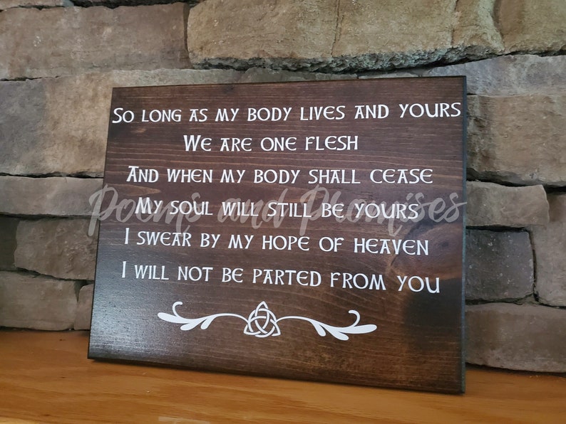 Outlander One Flesh Sign Never Part Sign Outlander Decor | Etsy