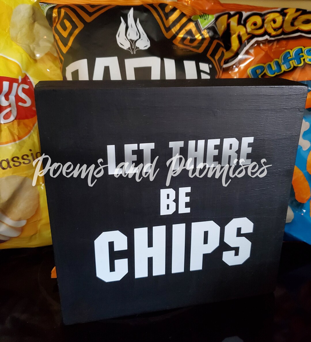 Let There Be Chips Wooden Sign, Snack Sign, Kitchen Sign, Bar Sign ...