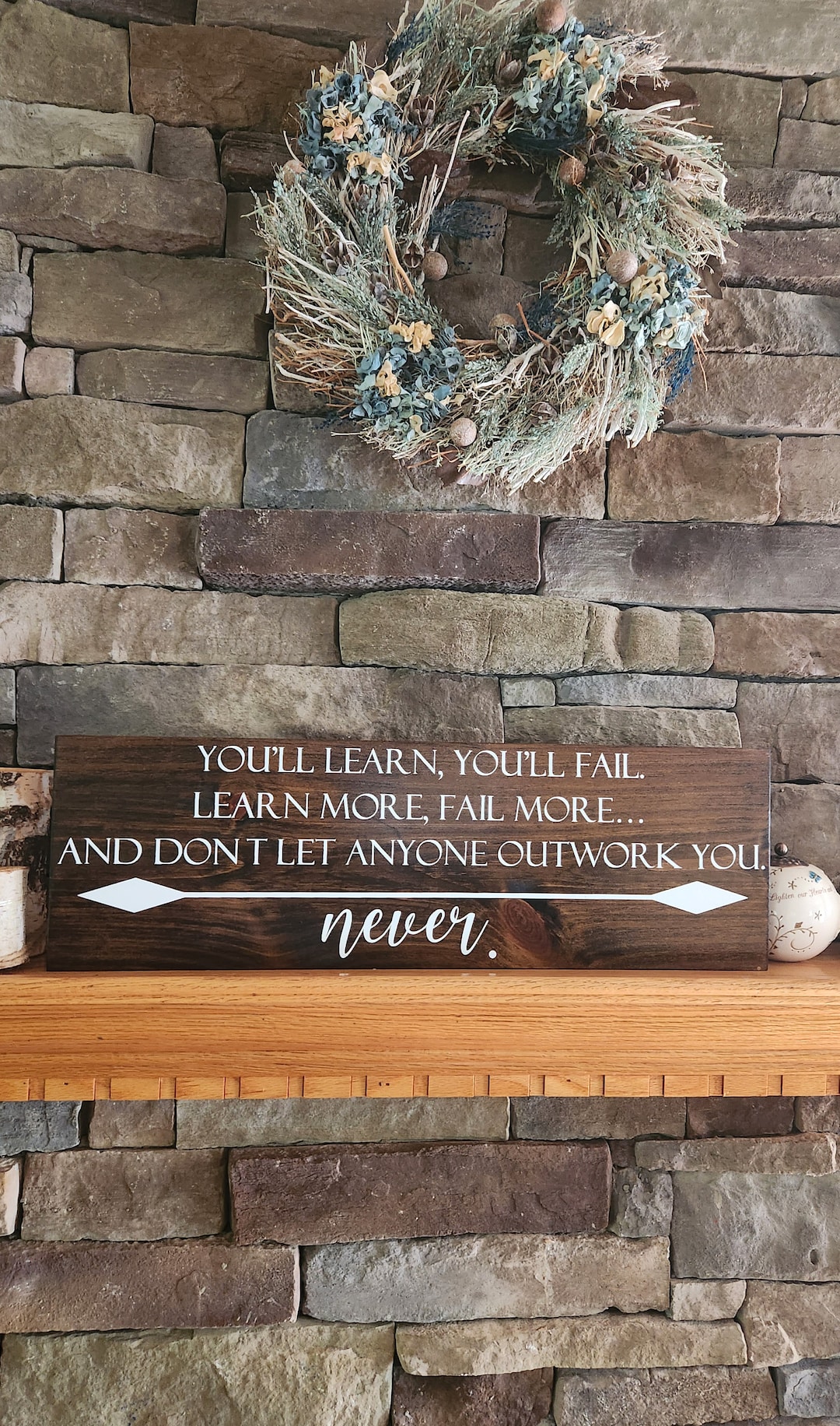 Yellowstone Sign, Learn Fail Sign, No One Outwork You Sign, Yellowstone ...