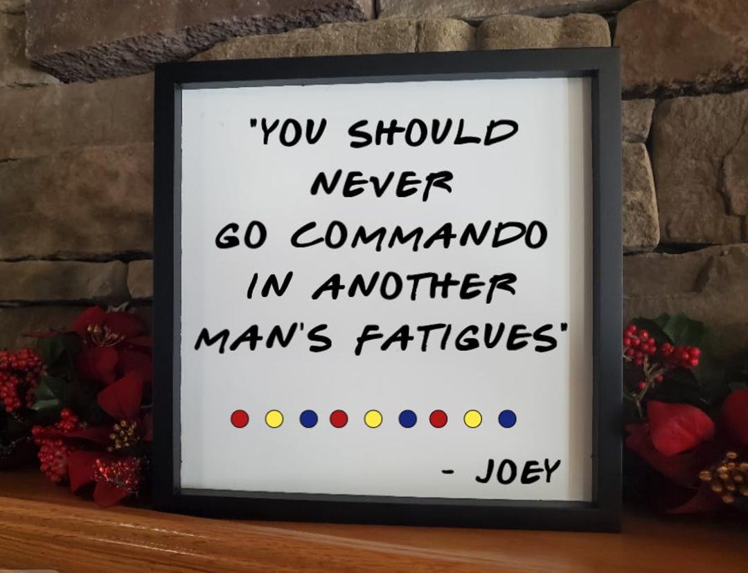 Should Never Go Commando in Another Man's Fatigues Quote, Friends TV ...