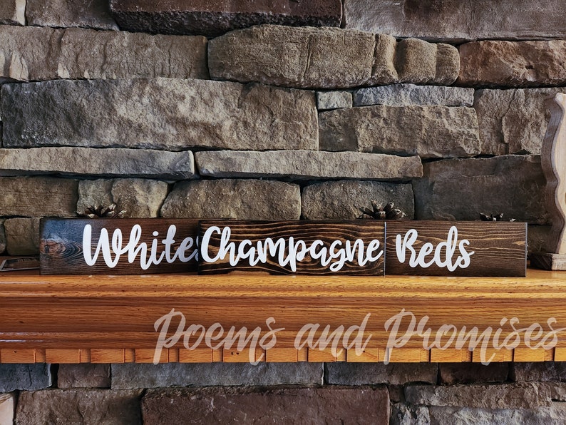 Wine Signs Red Wine Sign White Wine Sign Champagne Sign - Etsy