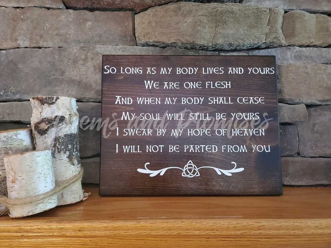 Outlander One Flesh Sign Never Part Sign Outlander Decor | Etsy