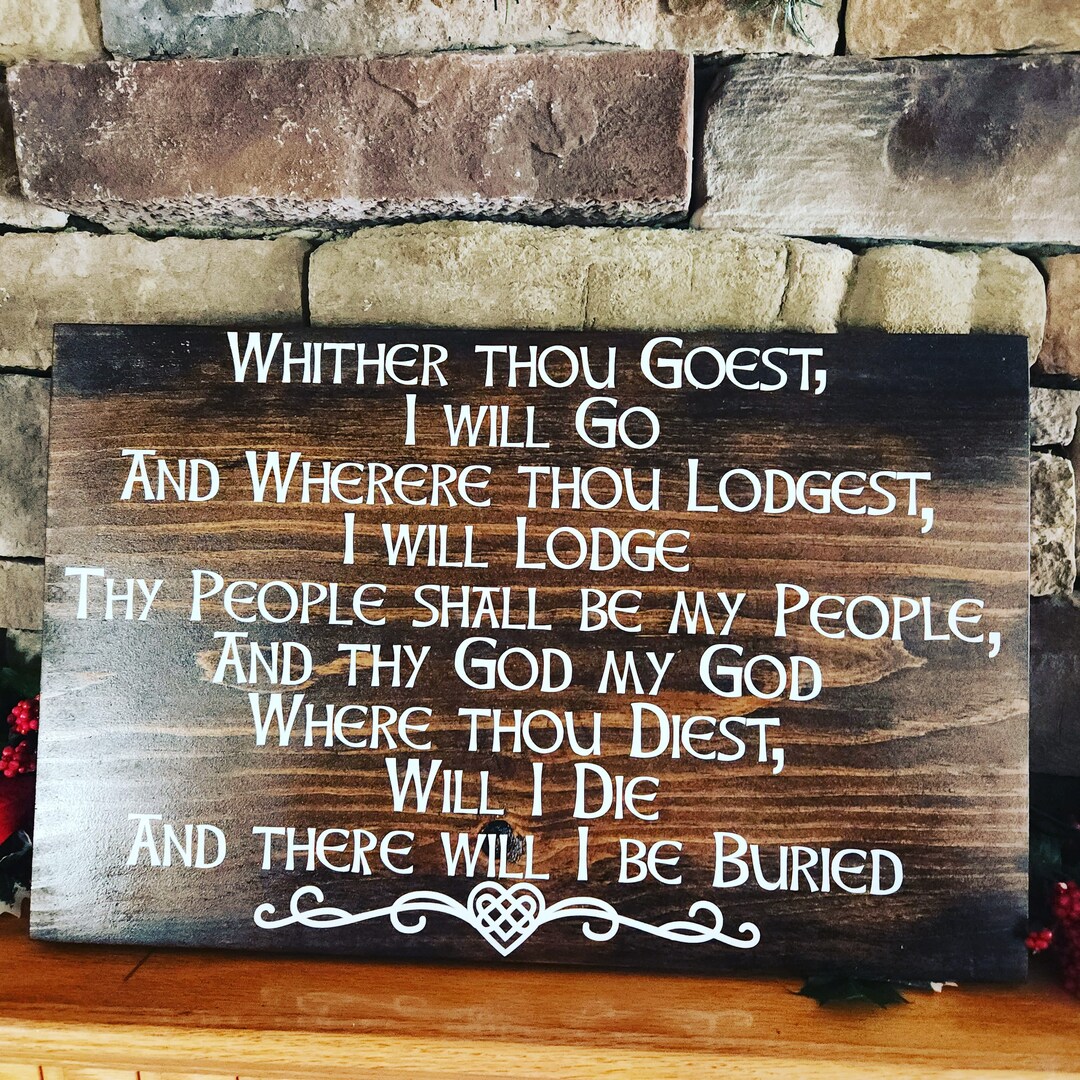 Whither Thou Goest Outlander Sign, Outlander Decor, Wedding Gift ...