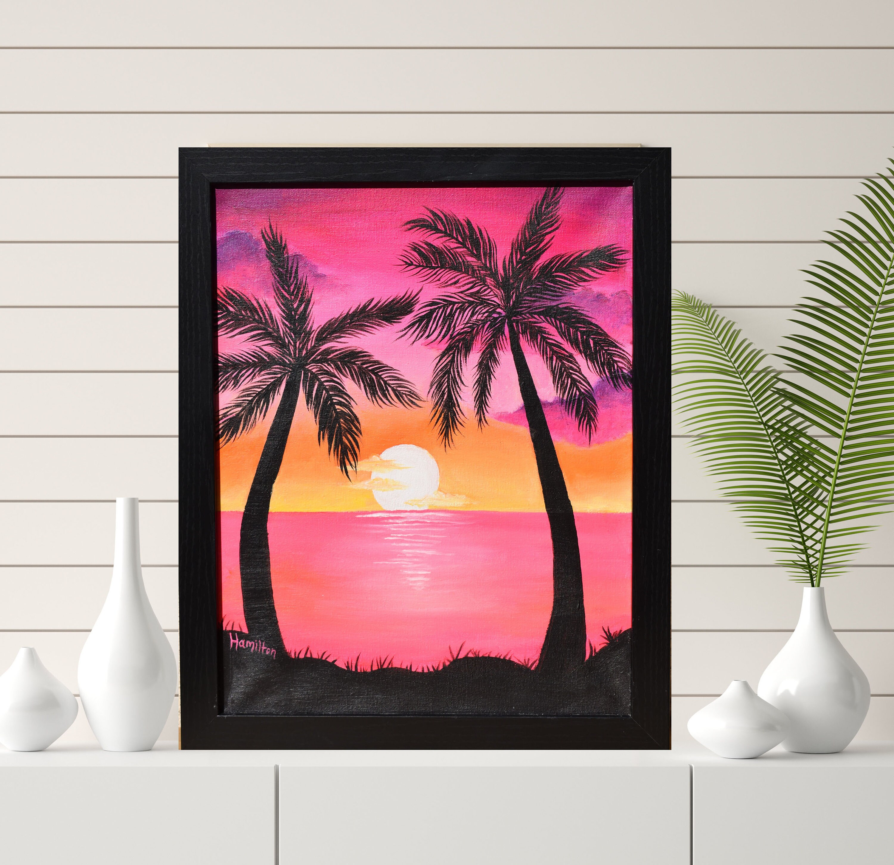 Sunset Silhouette Art Trees