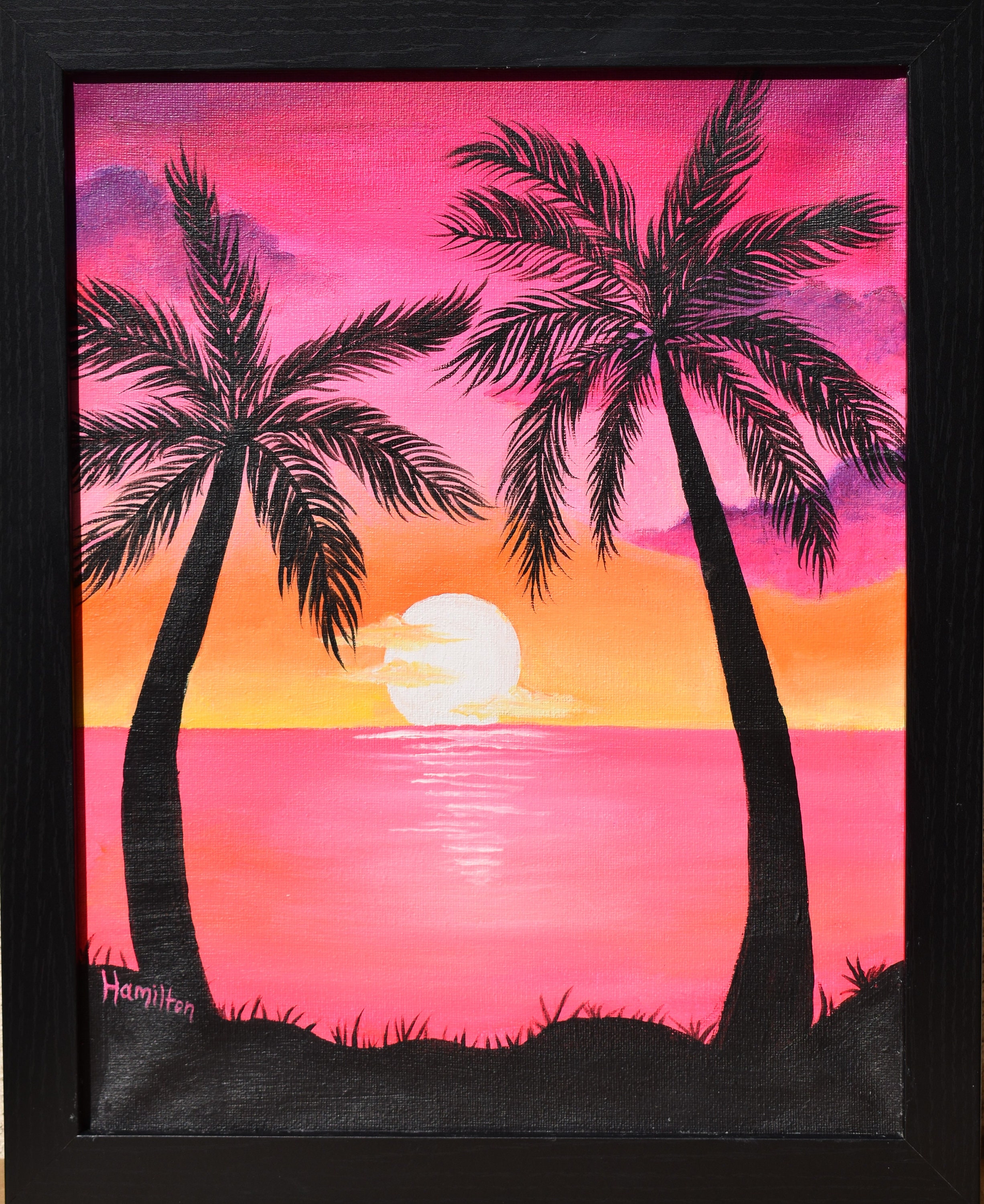 Palm Tree Silhouette Painting