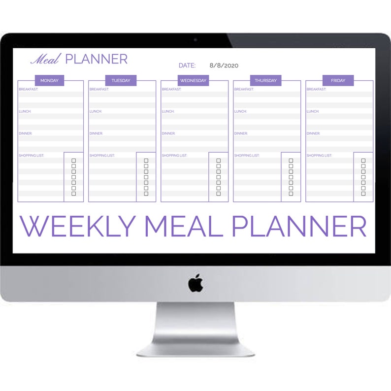 Easy Weekly Meal Planner Google Sheets Instant Download Etsy Easy Weekly Meal Planner Google Sheets Instant Download Etsy