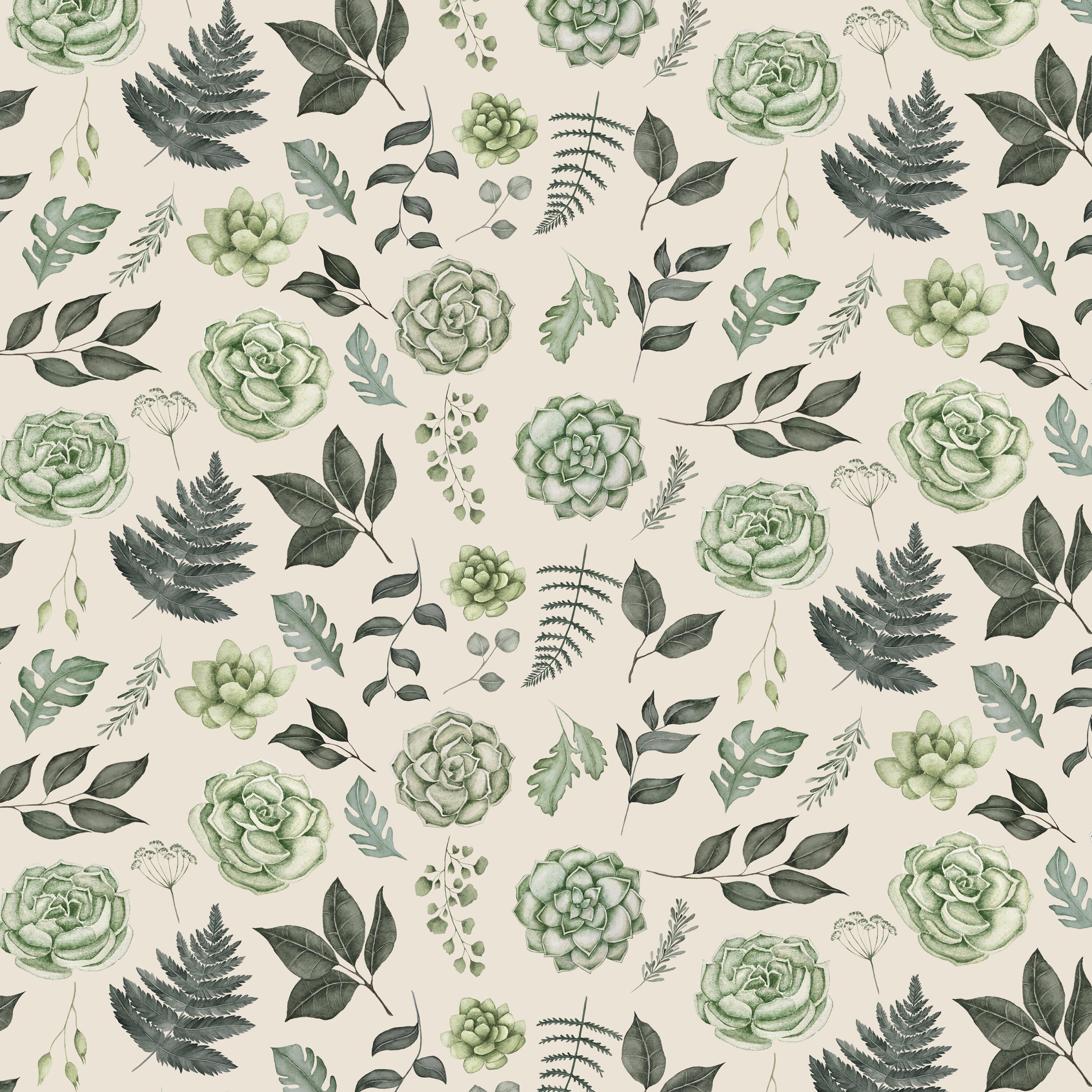 Greenery Leaves Digital Papers Scrapbook Papers Set | Etsy