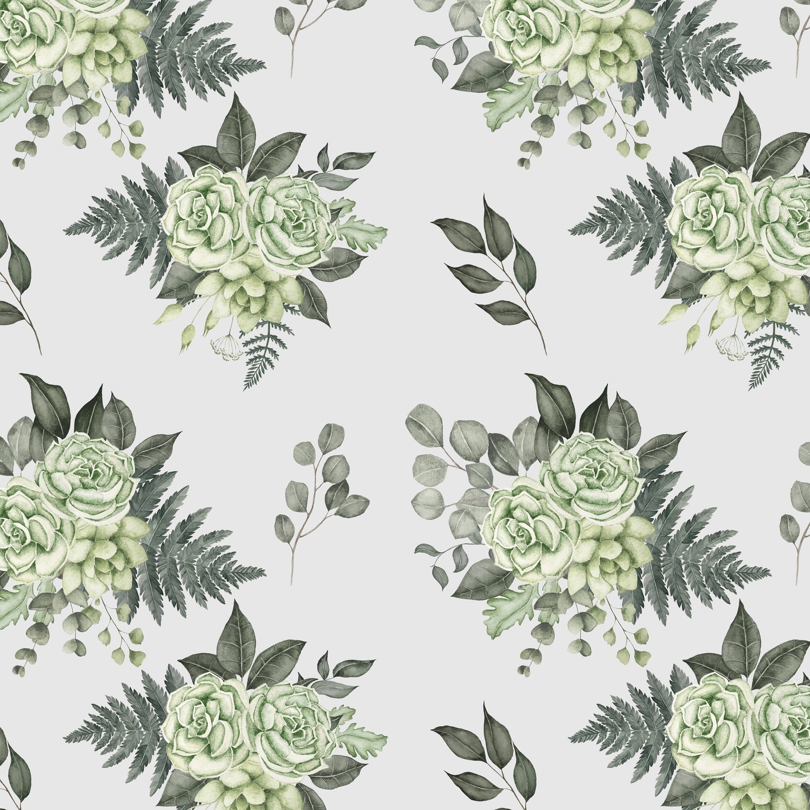 Greenery Leaves Digital Papers Scrapbook Papers Set | Etsy