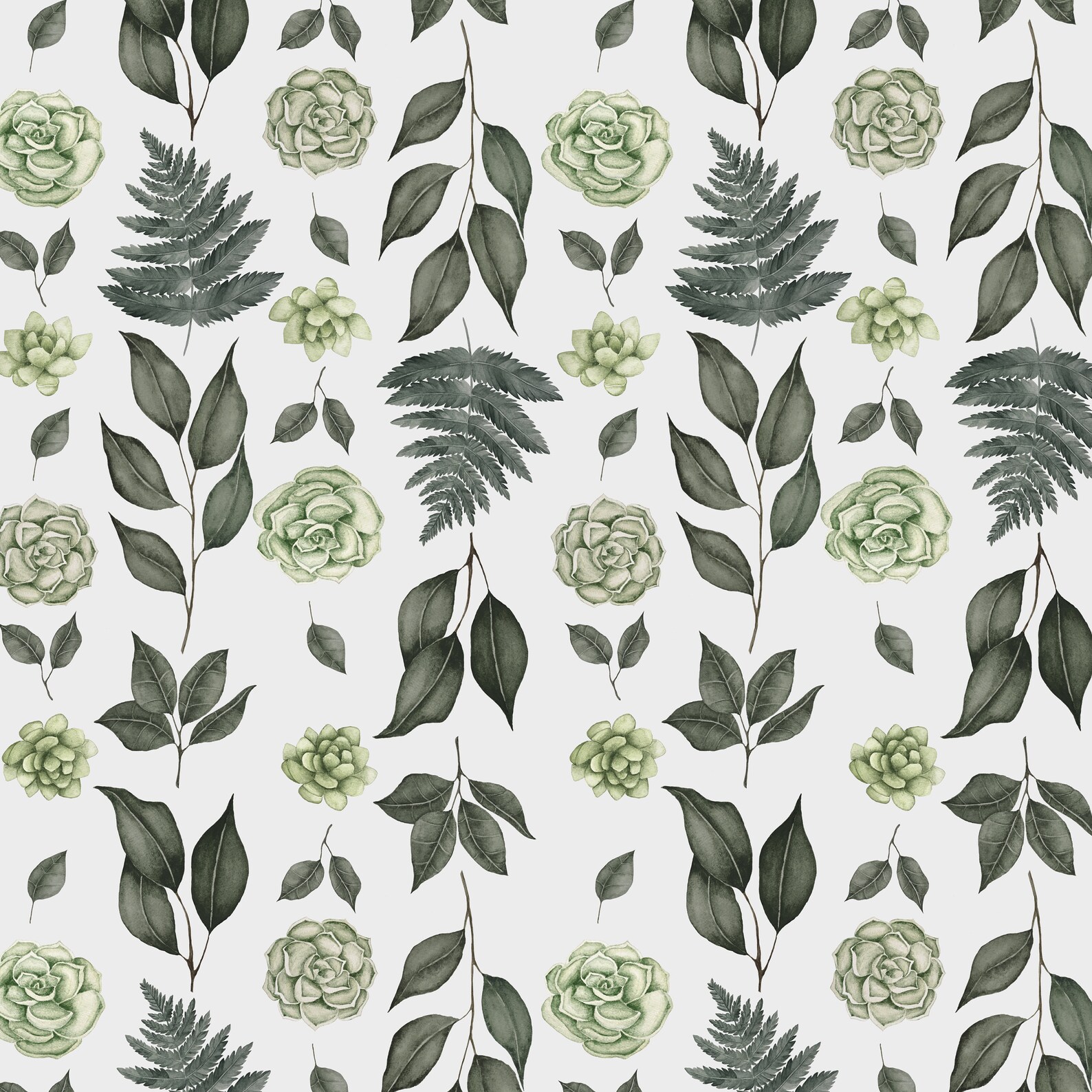 Greenery Leaves Digital Papers Scrapbook Papers Set | Etsy
