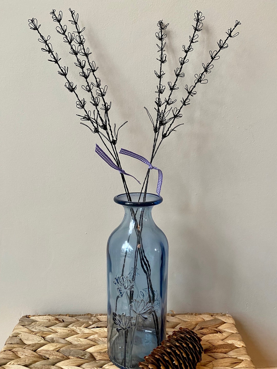 Handmade Wire English Lavender Stems-posy of Three Stems-everlasting ...