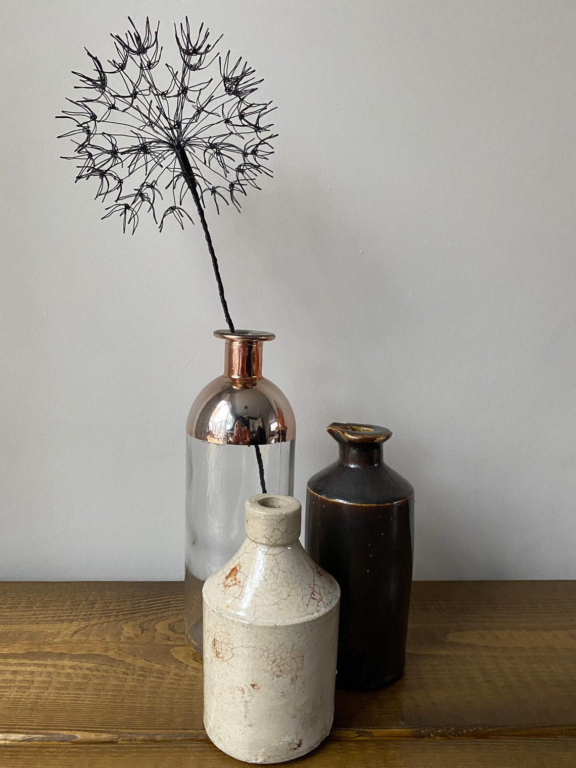 Handmade Wire Flower-allium Seed Head-everlasting Contemporary - Etsy