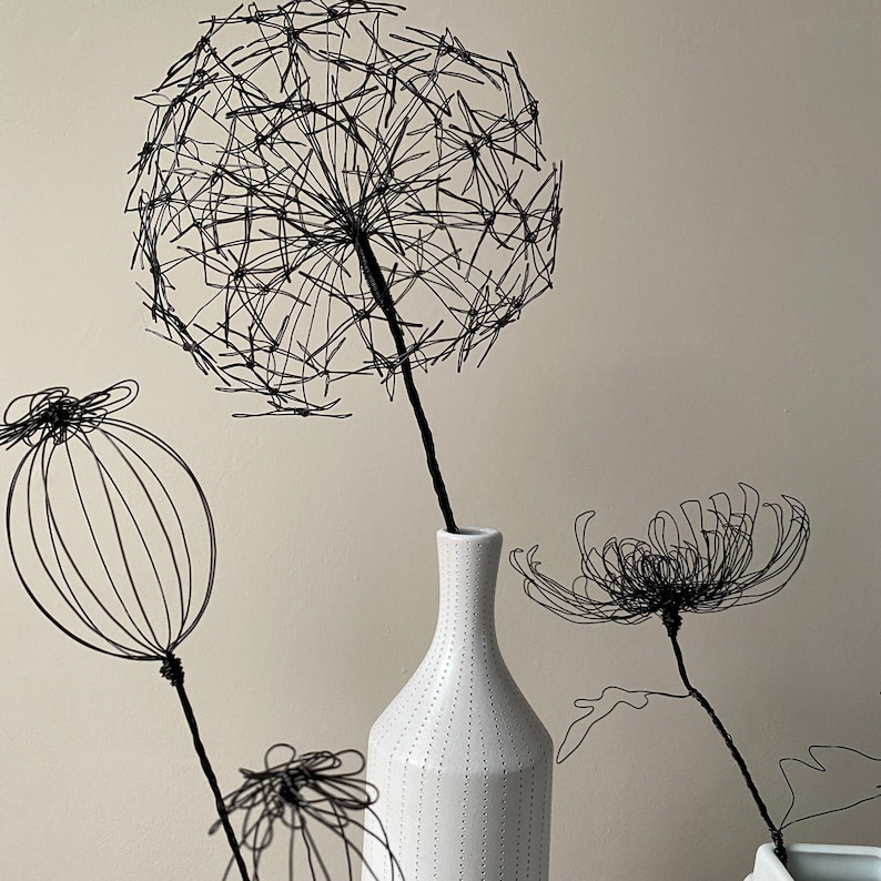 Handmade Wire Allium-wire Flower-allium Sculpture-contemporary ...