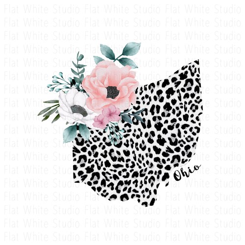 Ohio OH SVG State Leopard Cheetah Print Svg Png Jpeg Dxf Small | Etsy