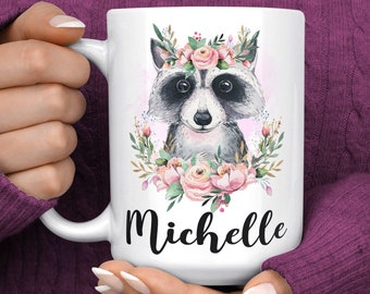 Raccoon Mug Personalized Raccoon Mug Raccoon Gifts for Raccoon Lovers ...
