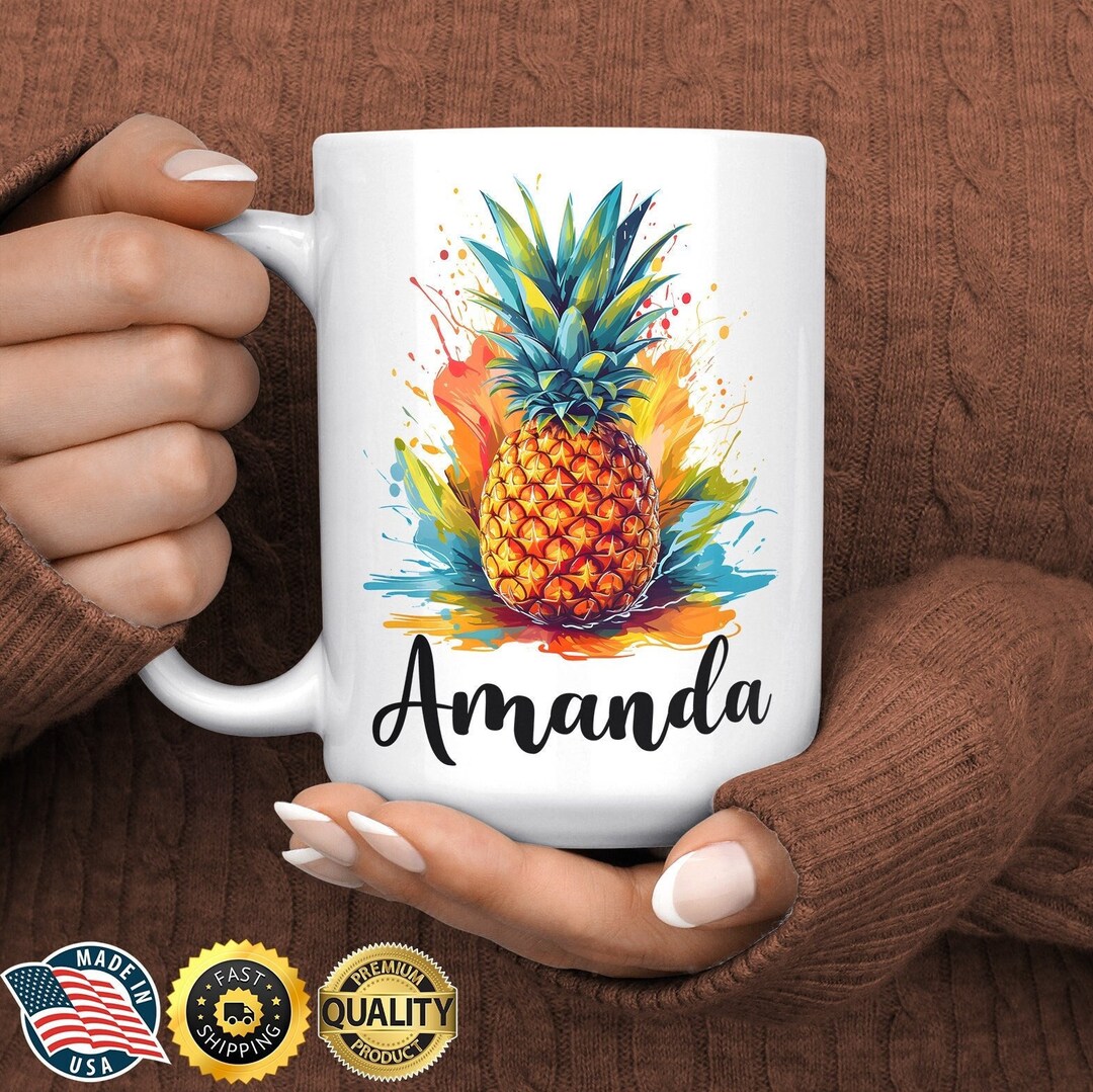 Pineapple Coffee Mug for Women - Personalized Pineapple Mug - Tropical ...