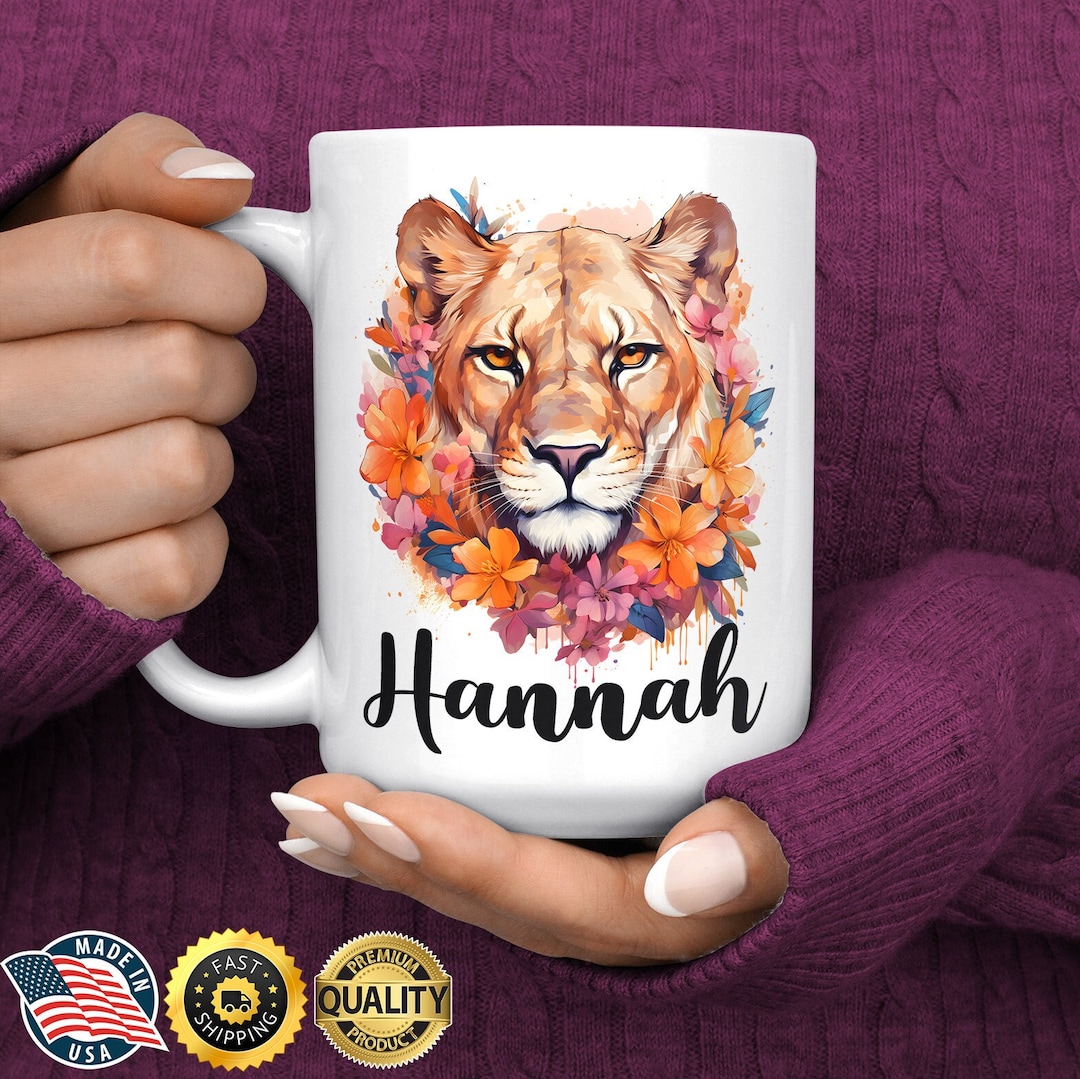 Lioness Mug - Lion Gifts for Women - Lion Lover Gifts - Watercolor Lion ...