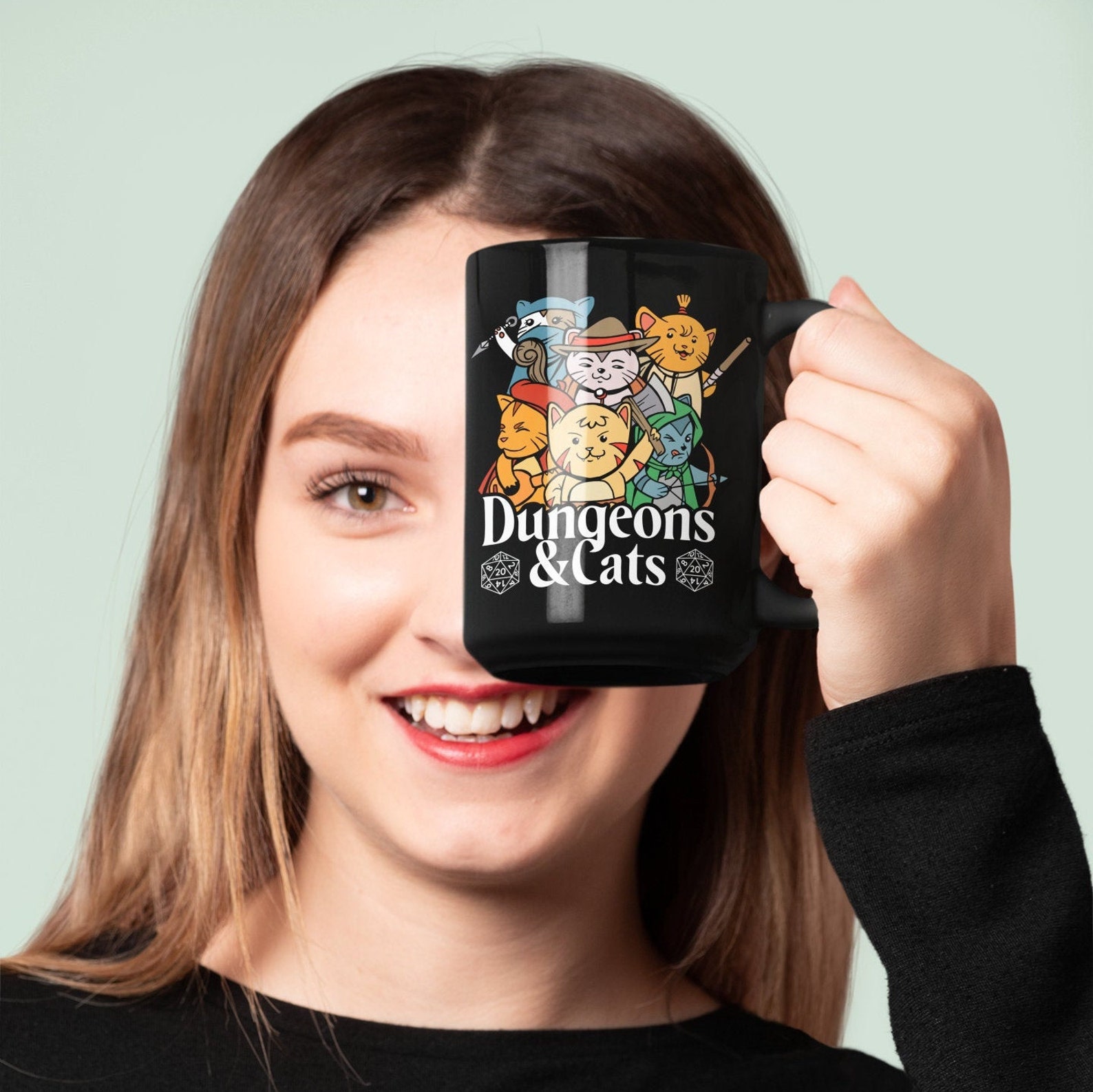 Dungeons and Cats Mug Dnd Gift Dungeons & Dragons Gifts | Etsy