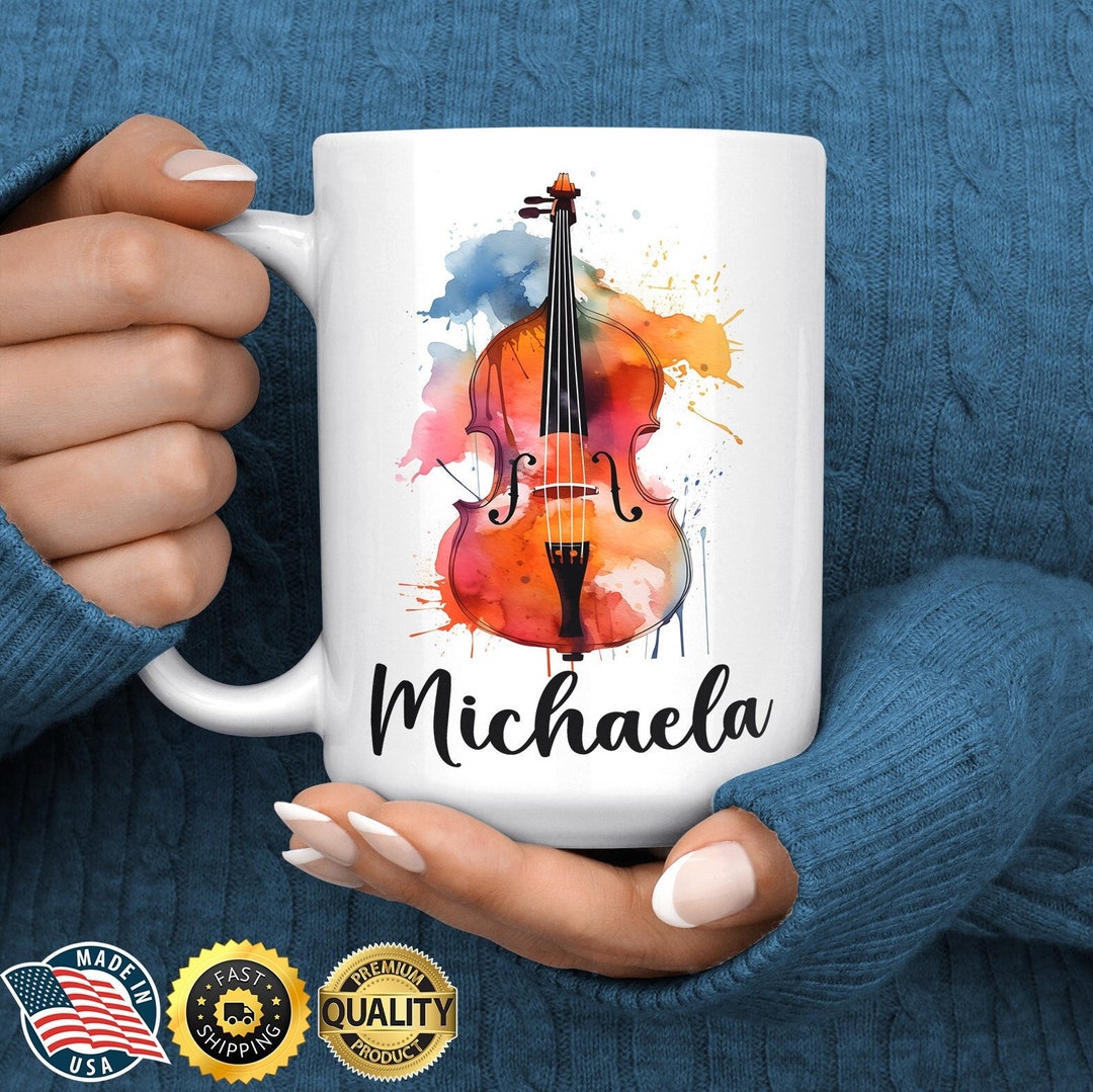Double Bass Coffee Mug - Custom Double Bass Player Gifts for Men ...