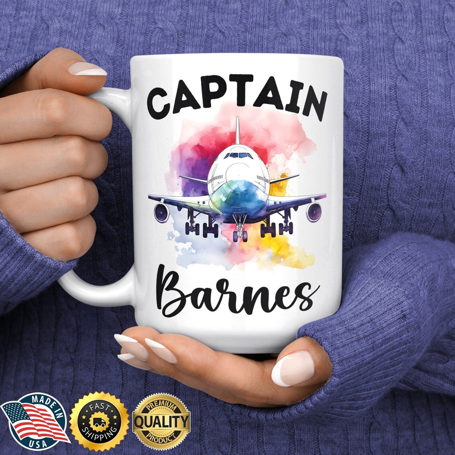 Pilot Mug - Personalized Pilot Gift - Custom Captain Mug - Pilot Coffee ...
