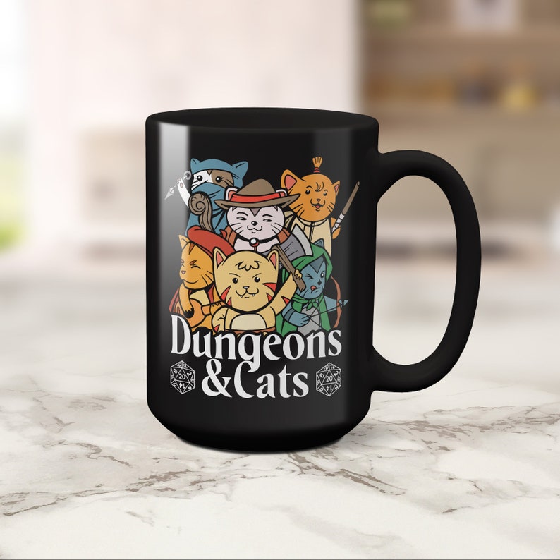 Dungeons and Cats Mug Dnd Gift Dungeons & Dragons Gifts | Etsy