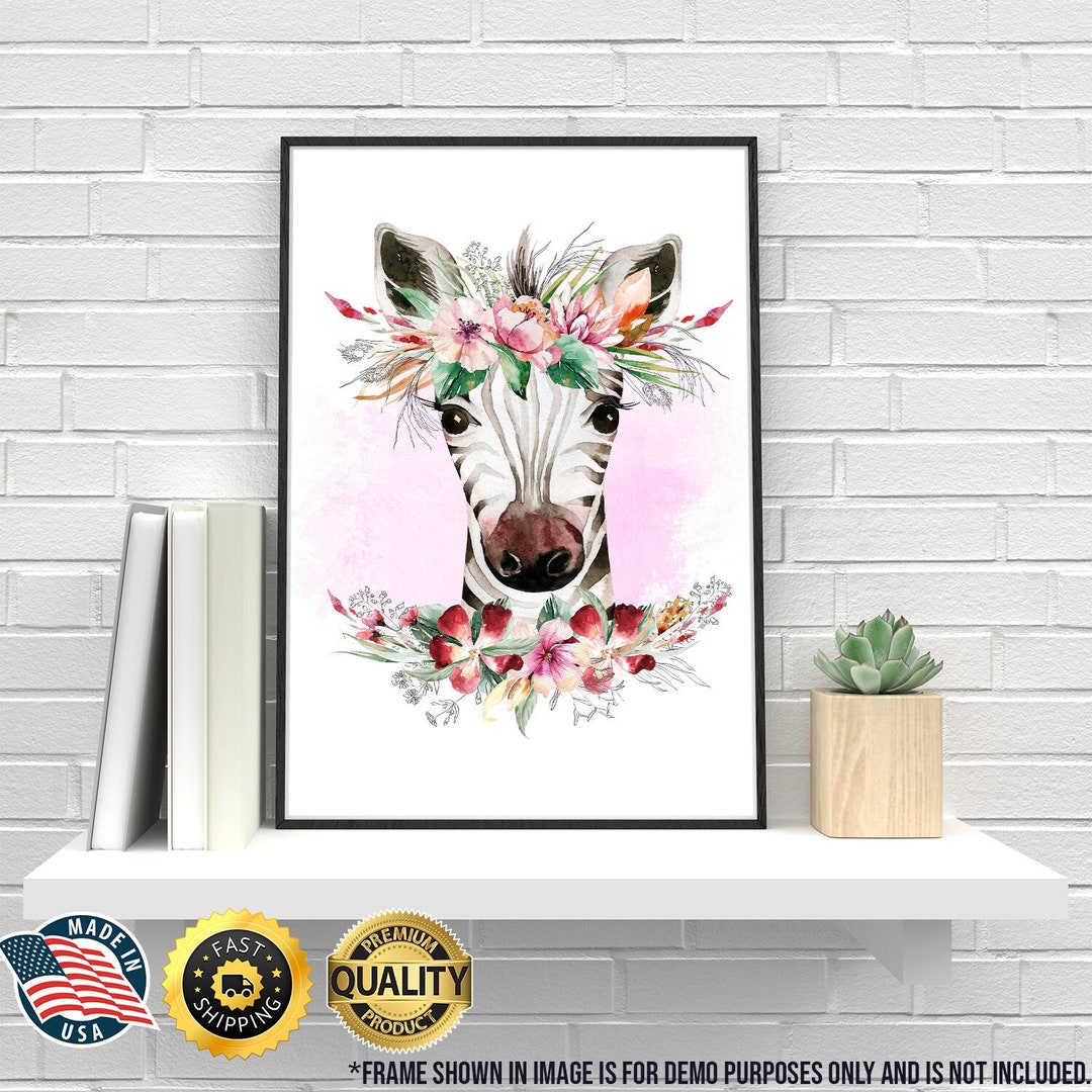 Zebra Poster - Zebra Wall Decor - Zebra Watercolor Print - Nursery Wall ...