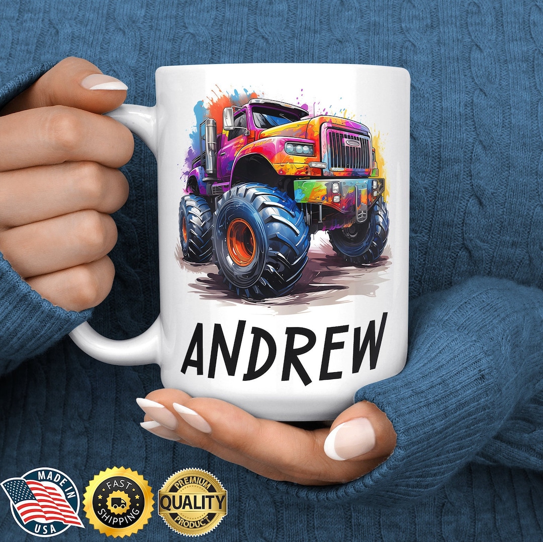 Monster Truck Mug - Personalised Monster Truck Gift - Monster Truck Fan ...
