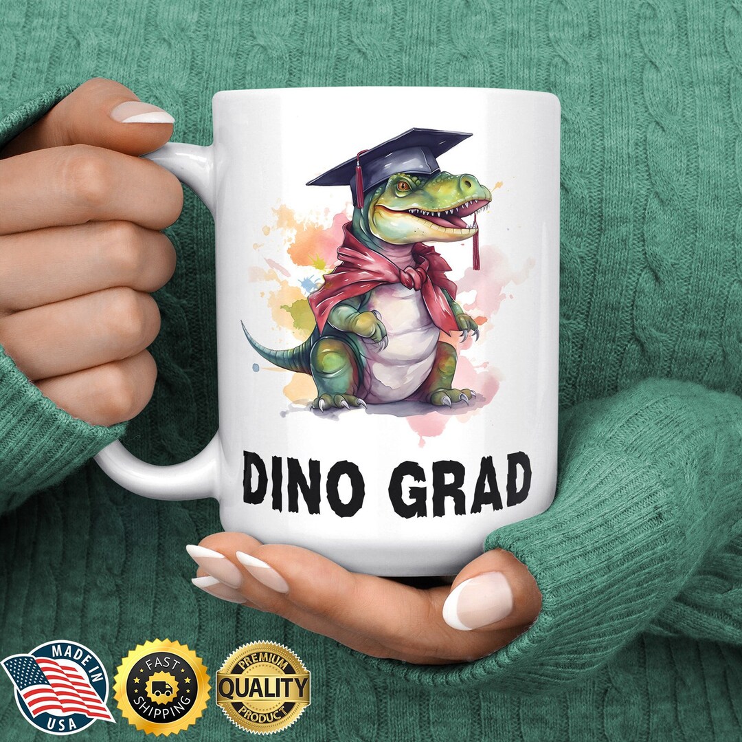 T Rex Graduation Mug T Rex Dinosaur Mug Funny Graduation Gift Dinosaur ...