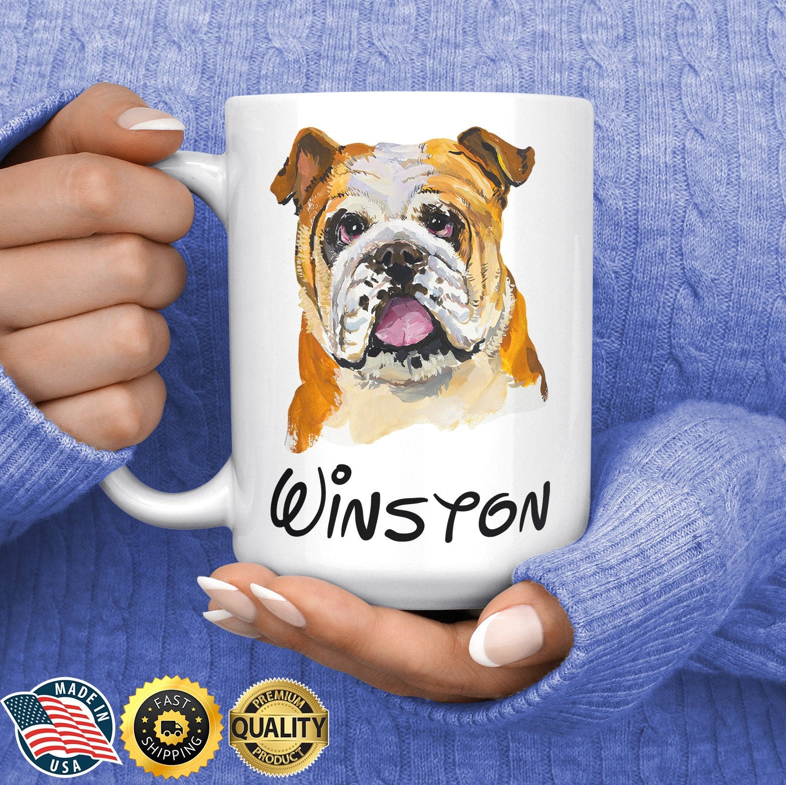 English Bulldog Mug - Personalised English Bulldog Gifts - Custom ...