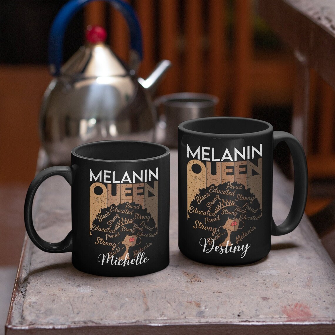 Melanin Queen Mug Custom Black Women Mug Black Girl - Etsy