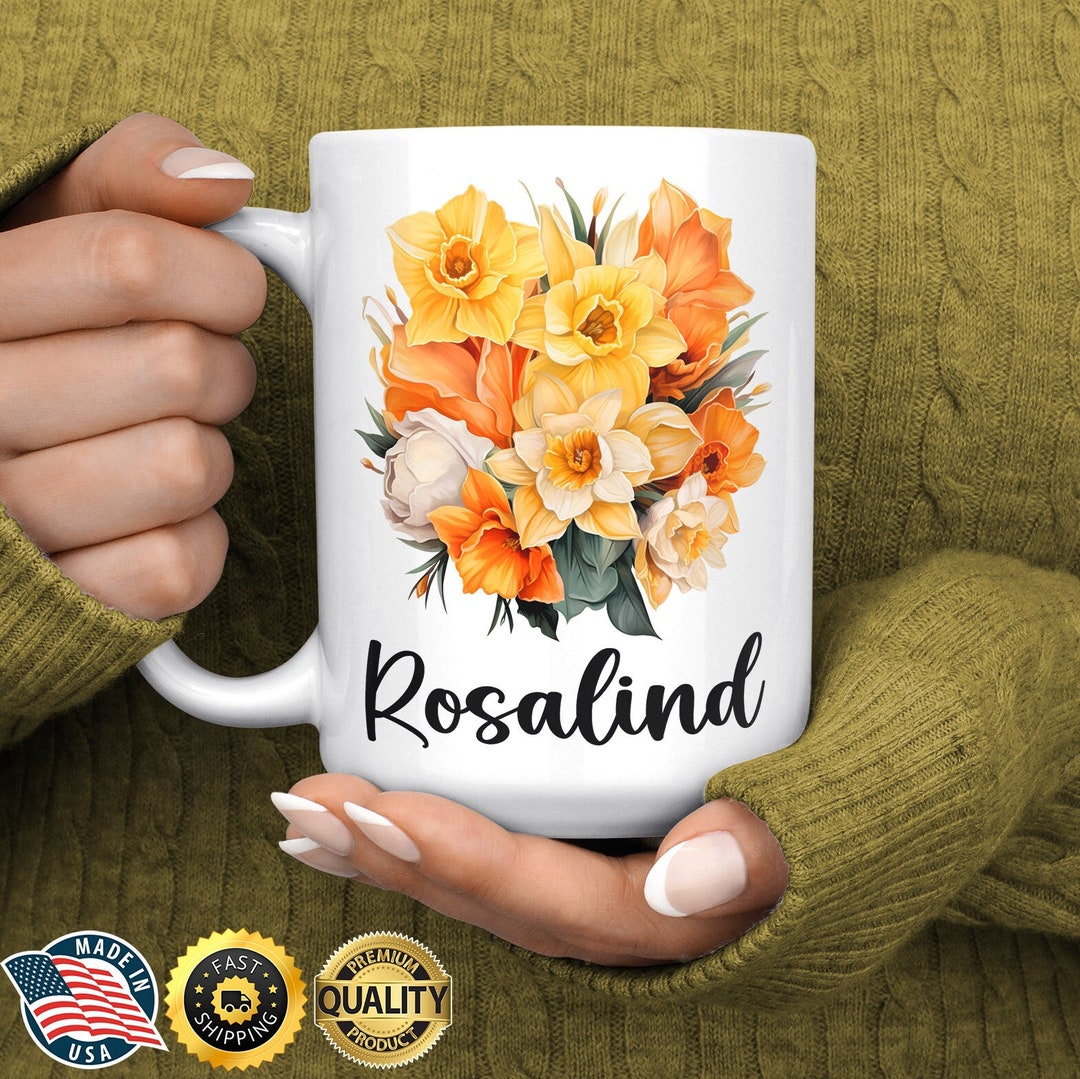 Daffodil Mug - Personalised Daffodil Flower Coffee Cup - March Birthday ...