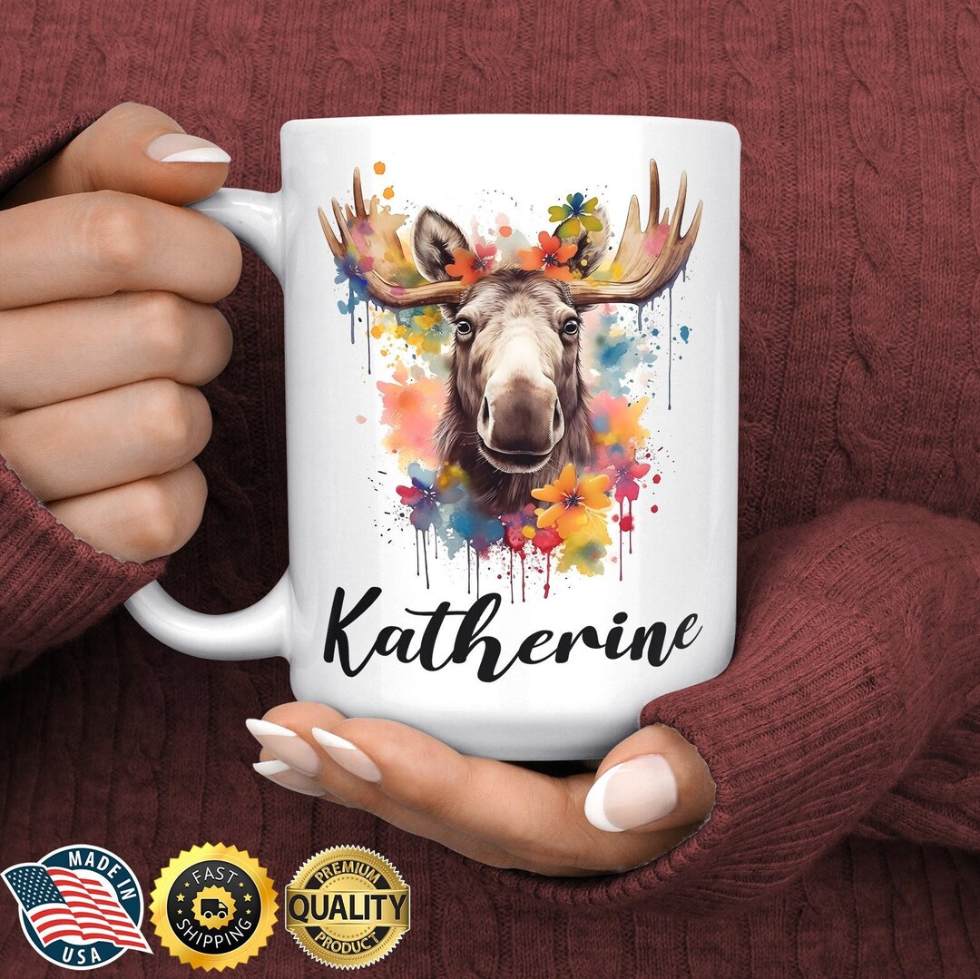 Moose Coffee Mug - Moose Mug With Name for Women - Moose Gift - Moose ...